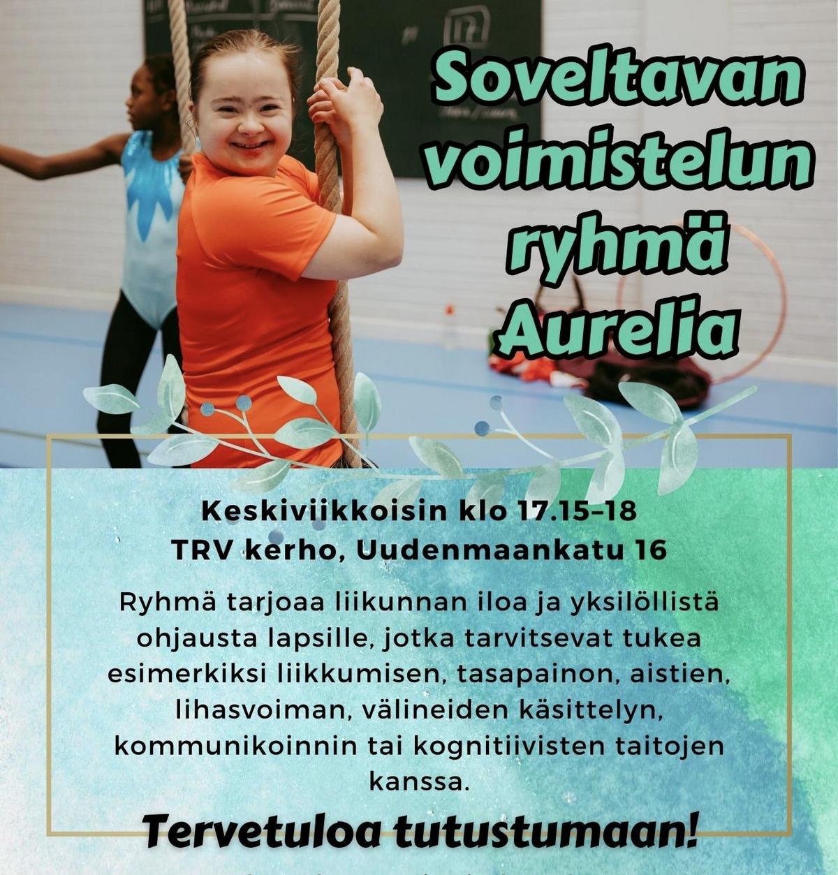 Soveltavan voimistelun ryhmä Aurelia aloittaa kevään harjoitukset keskiviikkona 10.1.2024 ...