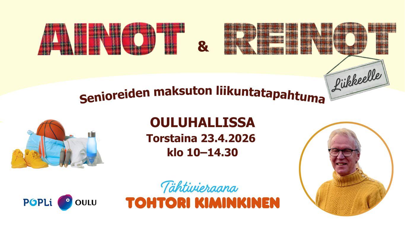Ainot ja Reinot liikkeelle to 23.4.2026 - Oulun Eläkkeensaajat ry