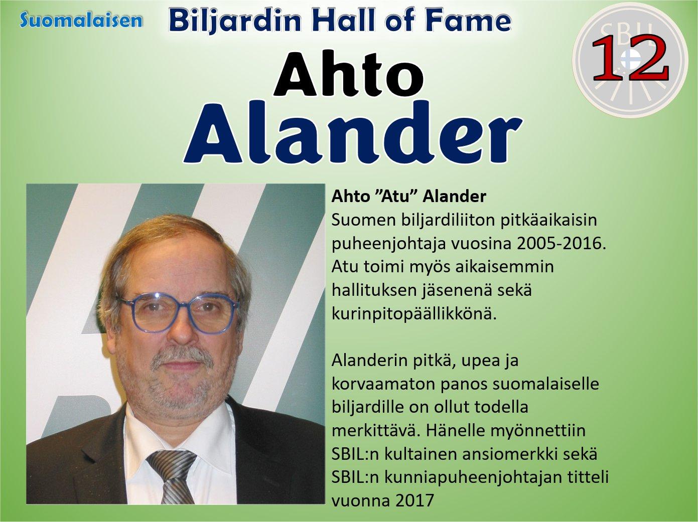 12. Ahto Alander - Suomen Biljardiliitto ry