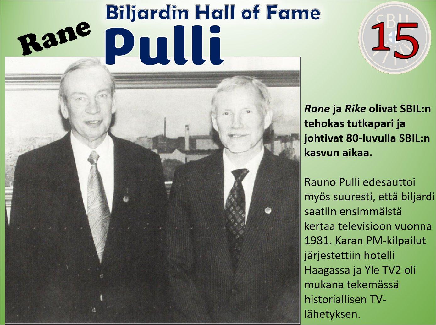 15. Rauno Pulli - Suomen Biljardiliitto ry