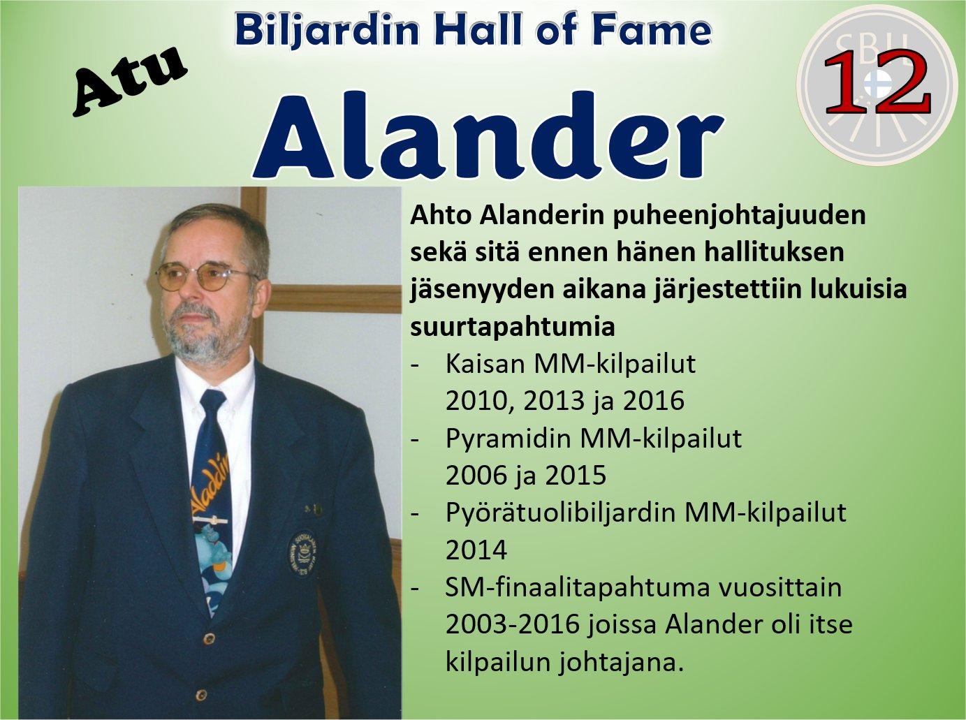 12. Ahto Alander - Suomen Biljardiliitto ry