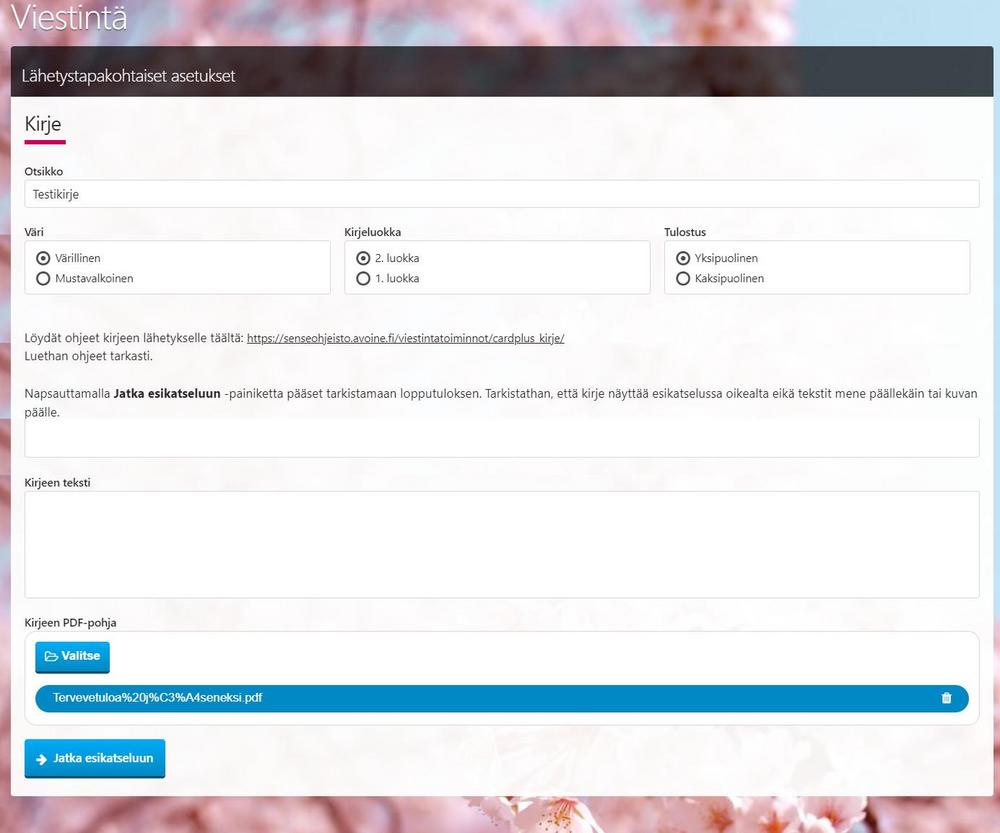 Kirje - Vitec Avoine Oy