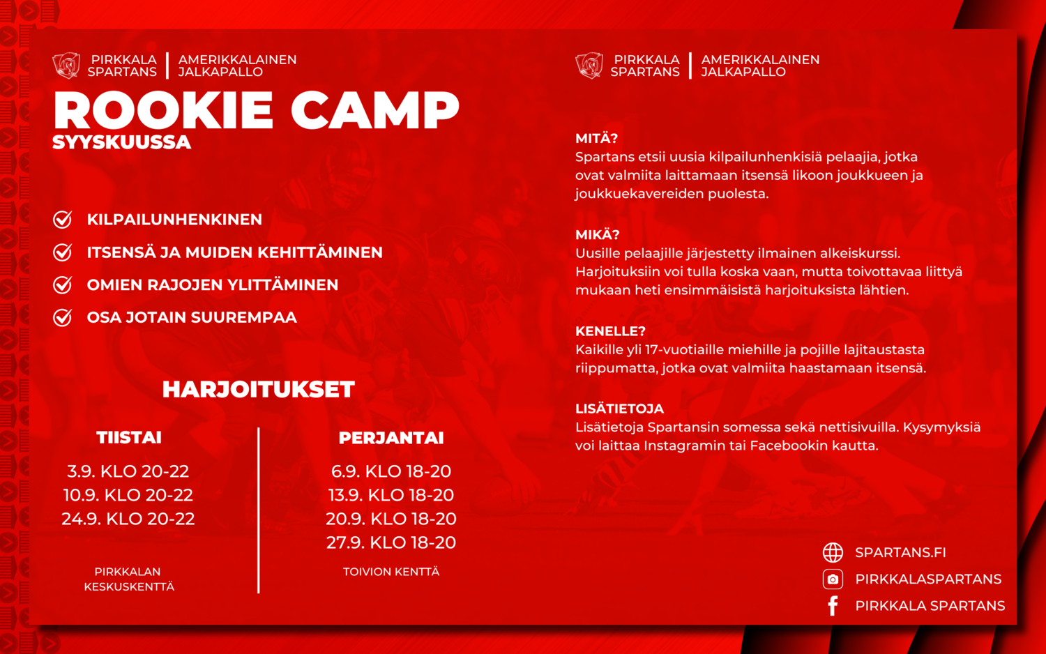 ROOKIE CAMP - Pirkkala Spartans