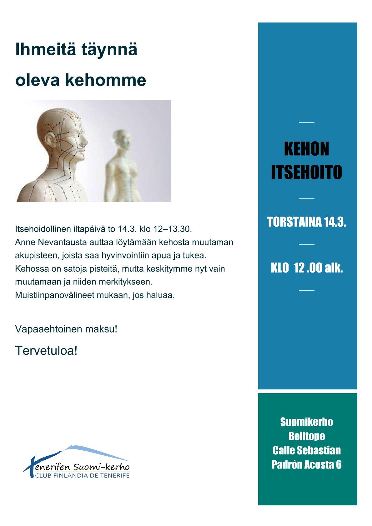 Kehon itsehoito - Tenerifen Suomi-kerho