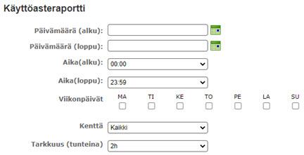 Käyttöasteraportti - Ohjeet Nexgolf
