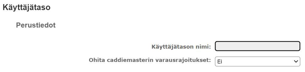 Käyttäjätasot - Ohjeet Nexgolf